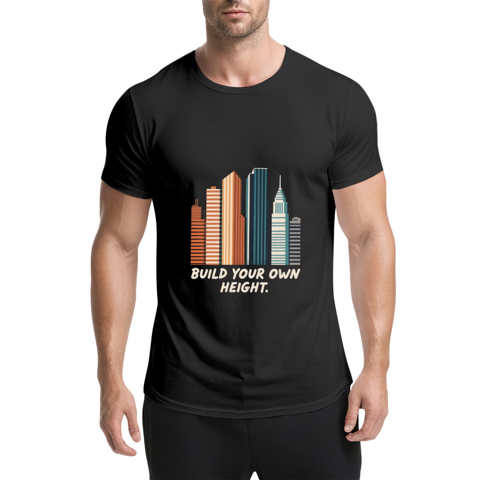 Black T Shirts for Men, Modern Architecture, Build Your Own Height ...