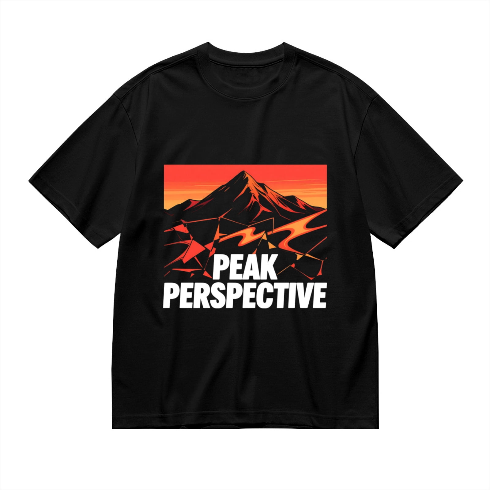 Black T Shirts for Men, Peak Perspective,Mountain Print 1 Mens Graphic ...