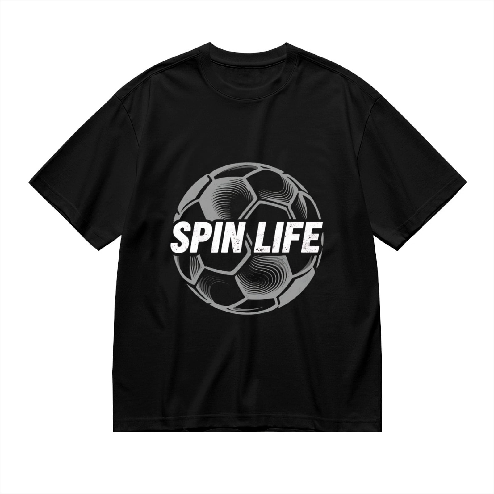Black T Shirts for Men, Soccer Ball, Spin Life, Sport Graphic Mens Graphic Tees, 24898377,XXL ...