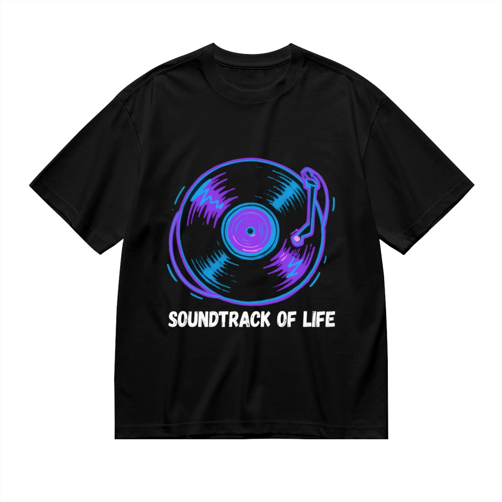 Black T Shirts for Men, Soundtrack Of Life,Vinyl Record Print 1 Mens ...