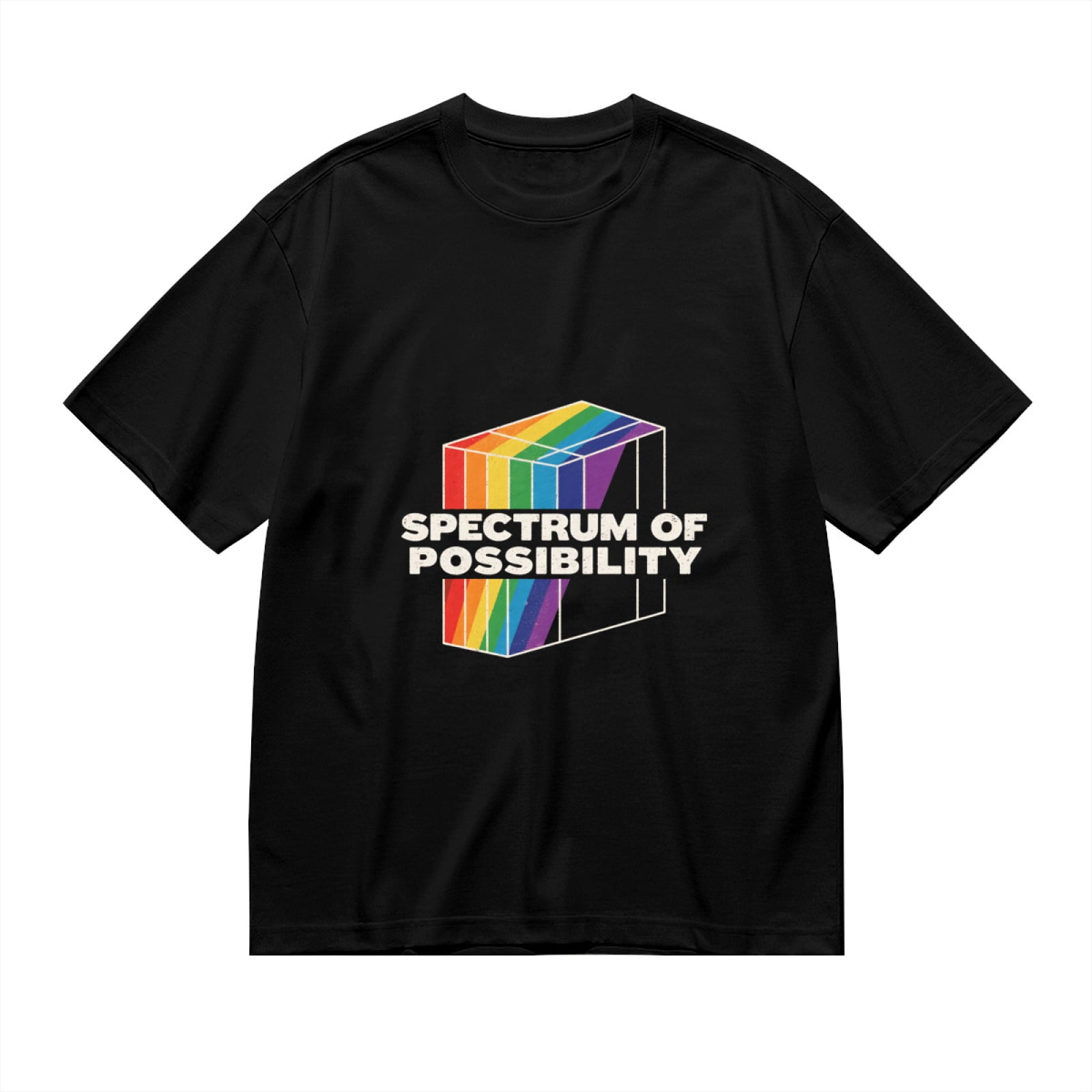 Black T Shirts for Men, Spectrum Of Possibility, Rainbow Prism Print ...