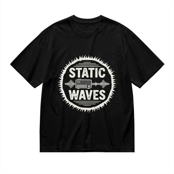 Black T Shirts for Men, Static Waves Radio Graphic Mens Graphic Tees, 24846234,S - Walmart.com