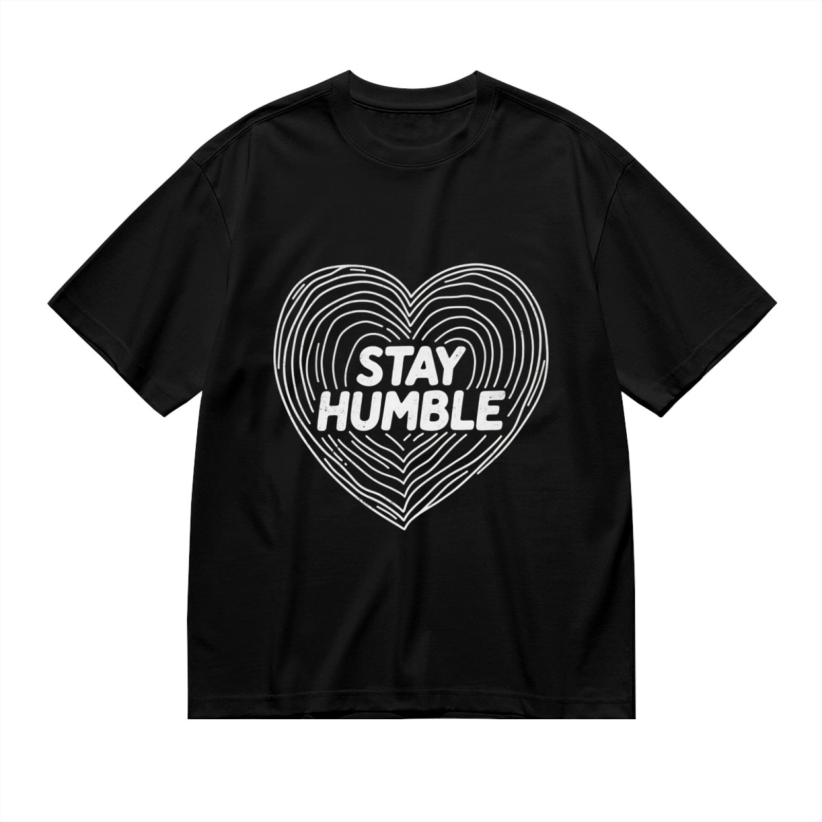 Black T Shirts for Men, Stay Humble, Heart Line Print 1 Mens Graphic Tees, 24816155,XXL ...