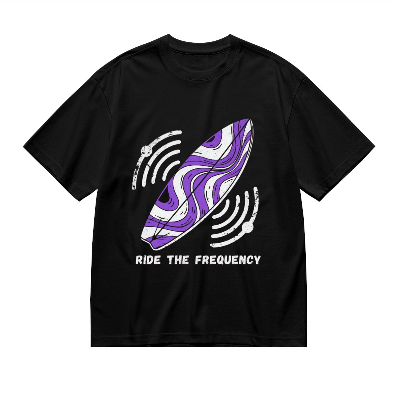 Black T Shirts for Men, Surfboard Frequency, Graphic Mens Graphic Tees ...
