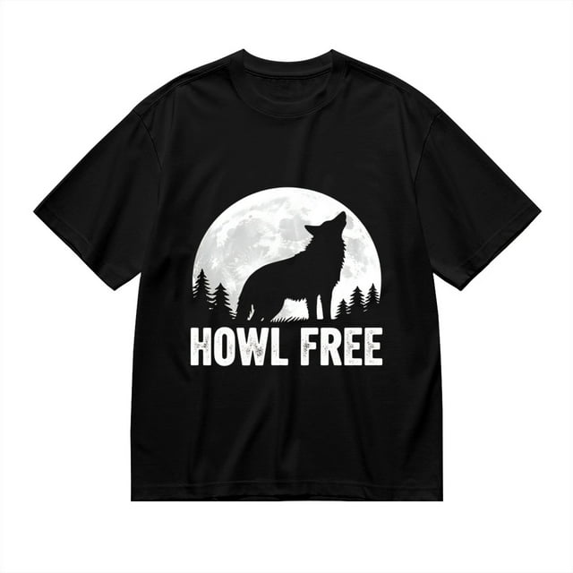 Black T Shirts for Men, Wolf, Howl Free Graphic 2 Mens Graphic Tees ...
