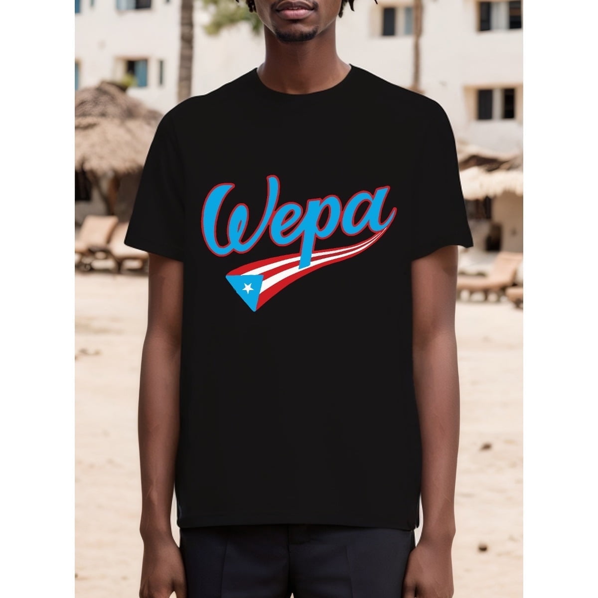 Black T-shirt with The Words' Wepa 'and The Image of The Puerto Rican ...