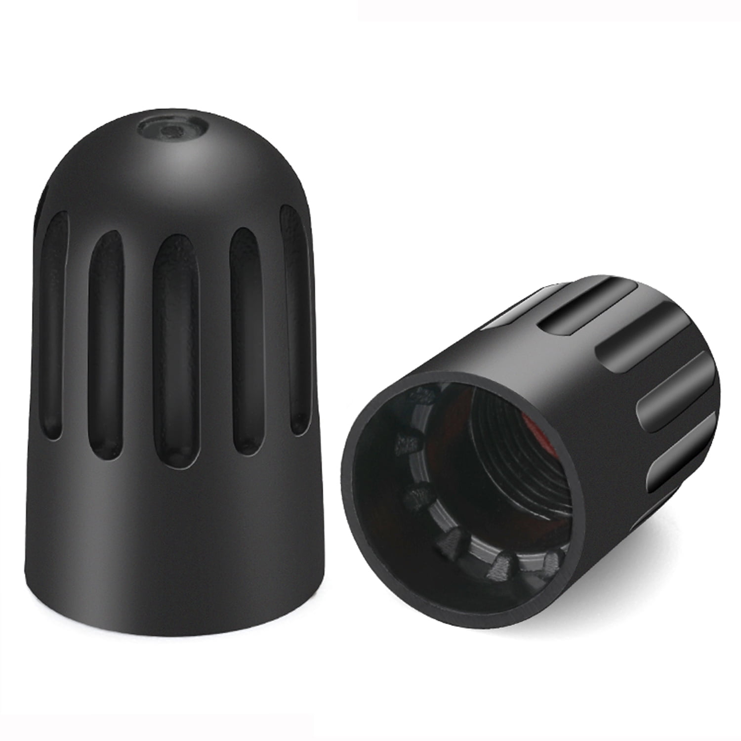 Black TPMS Plastic Tire Valve Stem Caps with Rubber Seal Universal Long ...