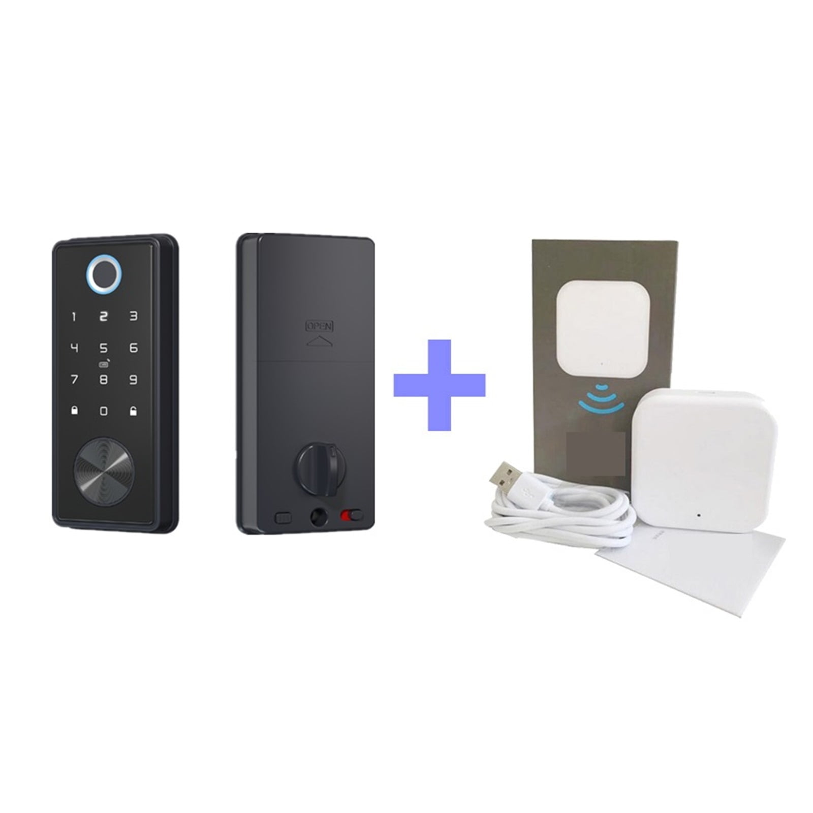 Black TT Lock Deadbolt TTlock APP Door Lock Smart Card Electronic For ...