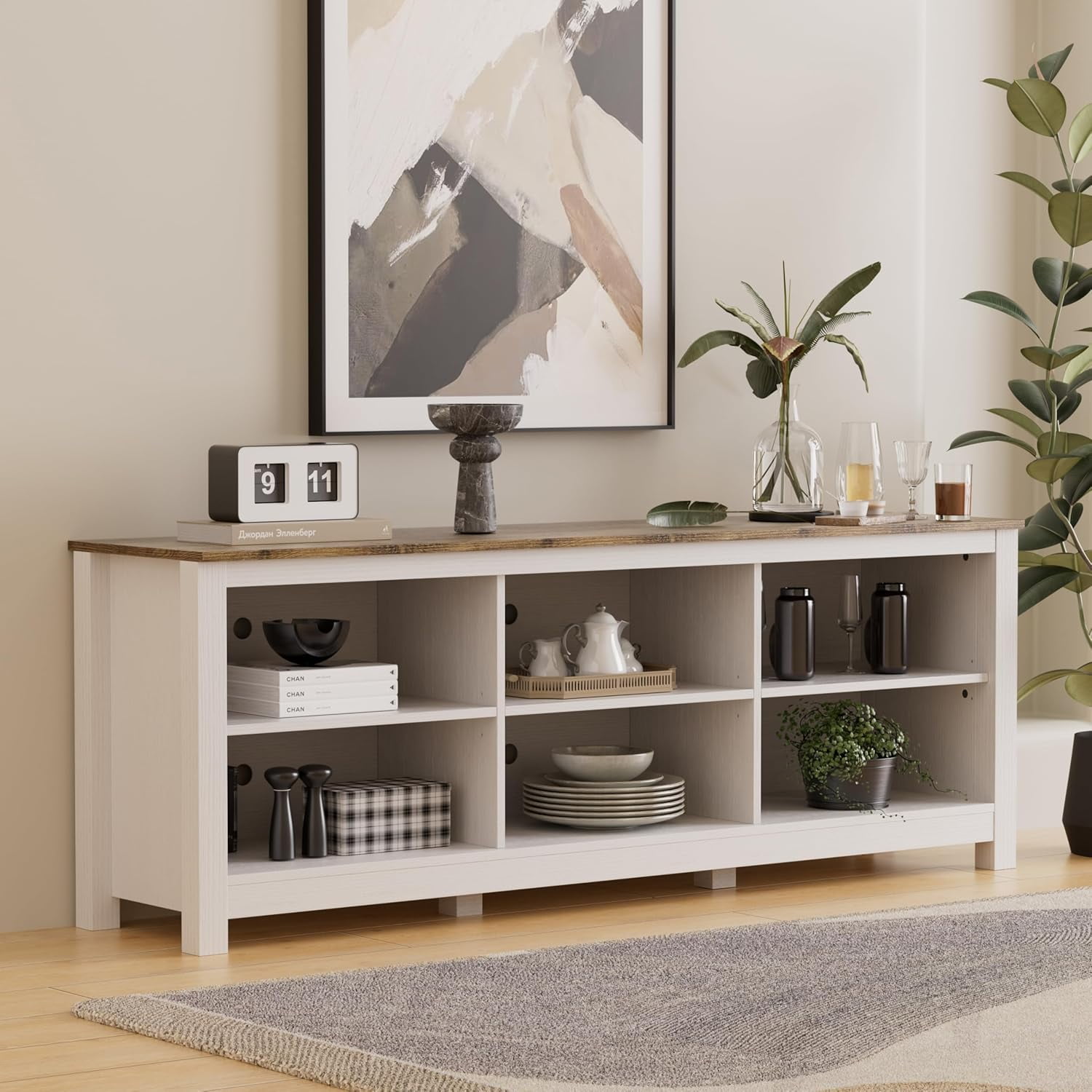 Black TV Stand for TVs up to 70 Inch,Entertainment Center for 65+ inch ...