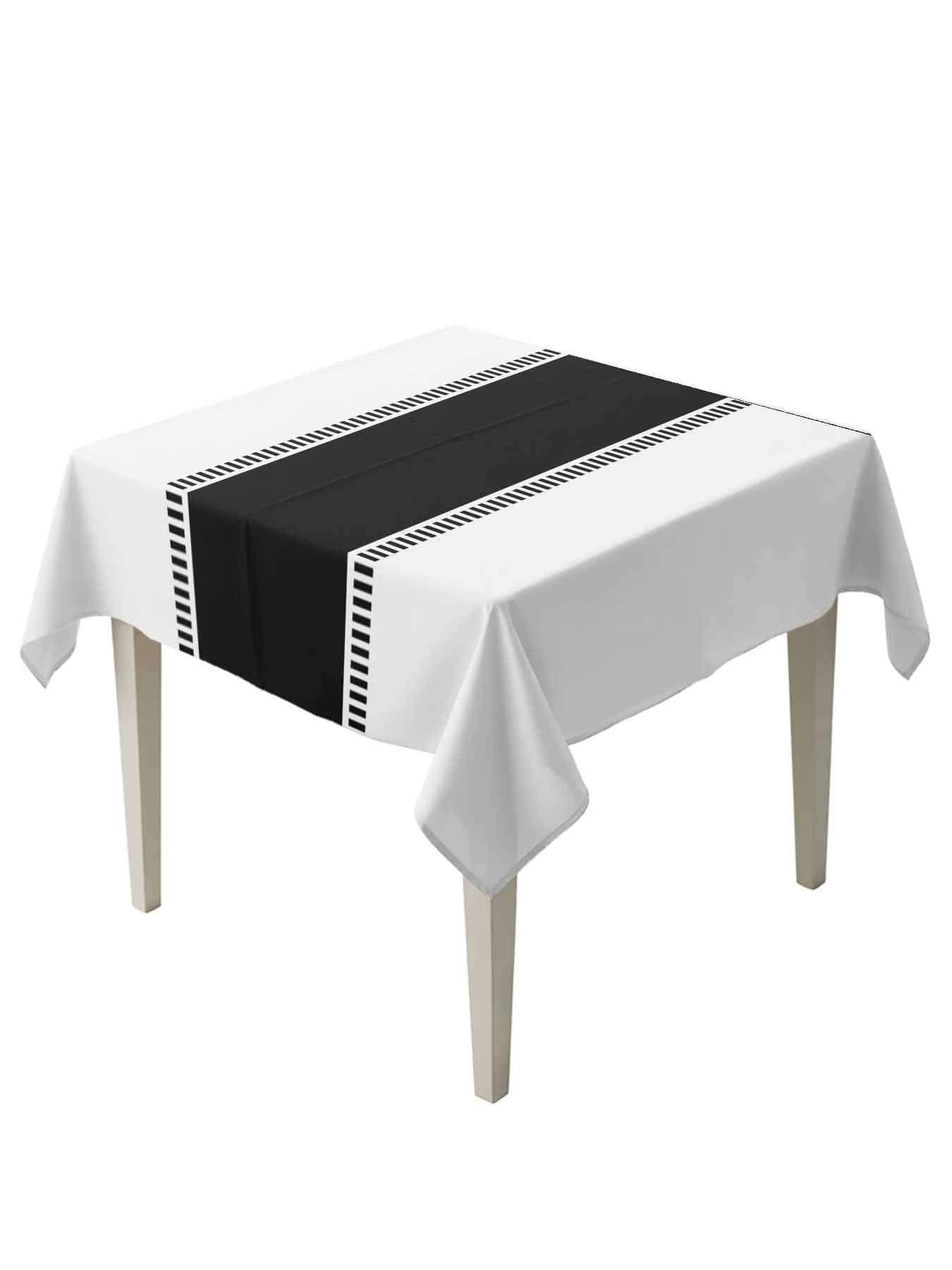 Black Table Cloth 60x60 Inch Square, Stripes Solid Color Waterproof ...