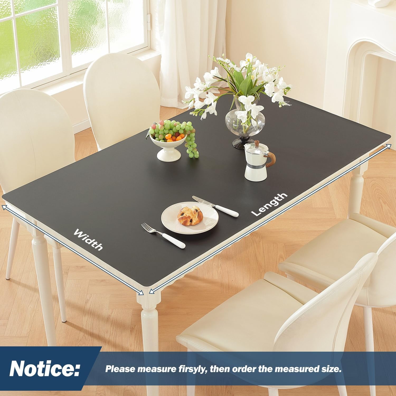Black Table Protector 30 x 72 Inch, 1.5mm Thick Plastic Table Cover ...