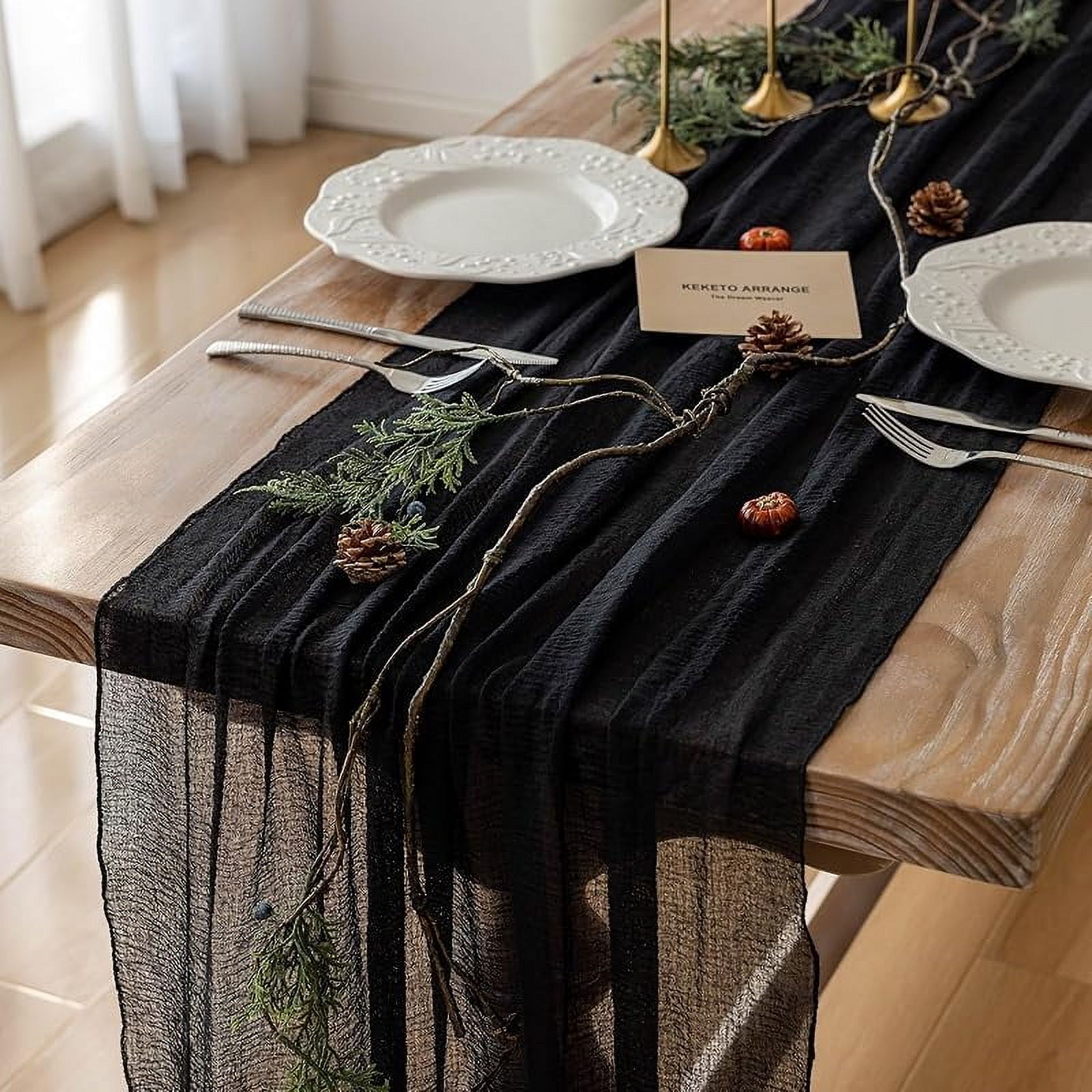 Black Table Runner Cheesecloth Gauze Rustic Premium Cotton Cheese Cloth ...
