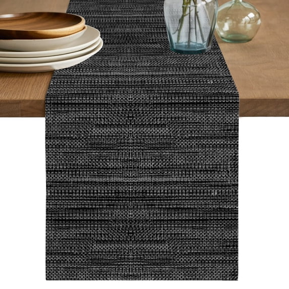 Black Table Runner, Country Vintage Minimalist Solid Color Backdrop ...