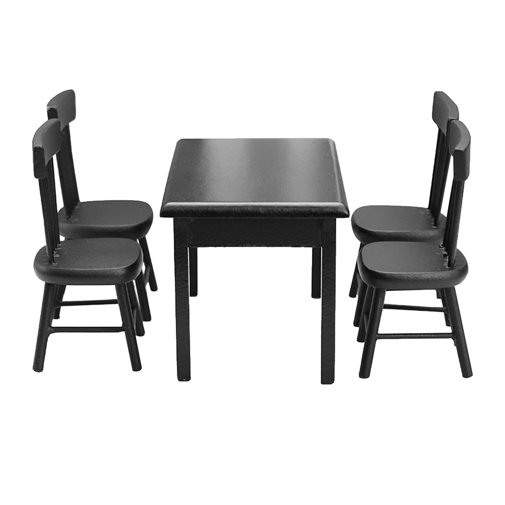 Black Table and Chair Model Mini Decoration Ornament Models Miniature ...