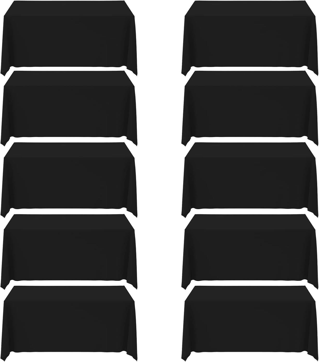 Black Tablecloths,10 Pack 90 * 132inch Stain and Wrinkle Resistant ...