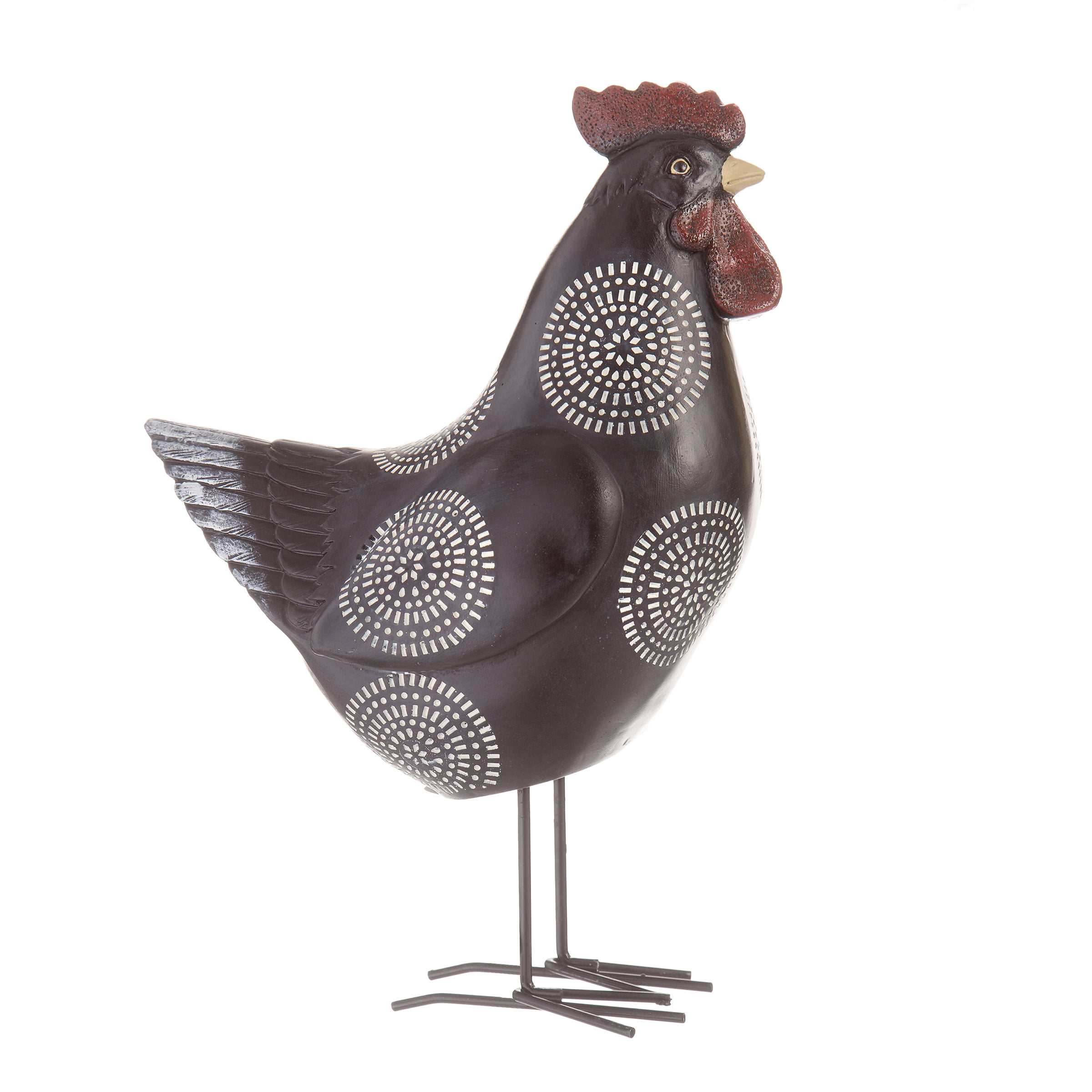 Black Tabletop Rooster Decoration with Spirals, 11 inches - Walmart.com