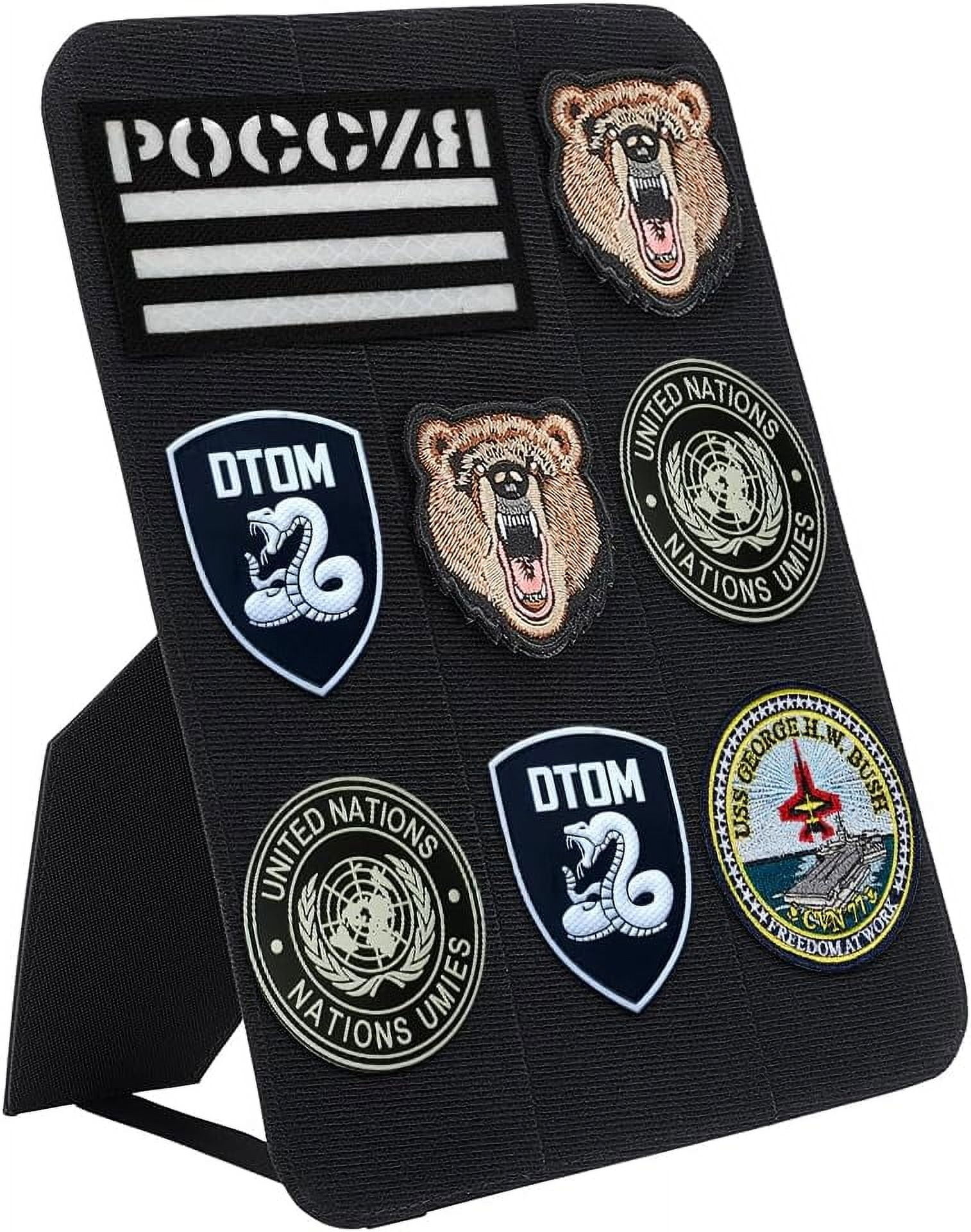 Black Tactical Patches Display Panel 14.2x11" Rectangle Tactical Patch ...