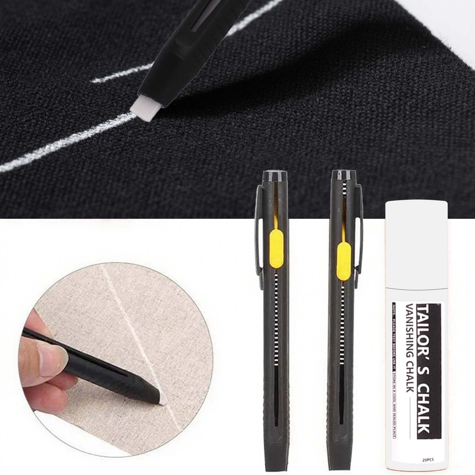 Black Tailors Chalk Pencil Sewing Fabric Markers, Erasable Chalk Pencil ...
