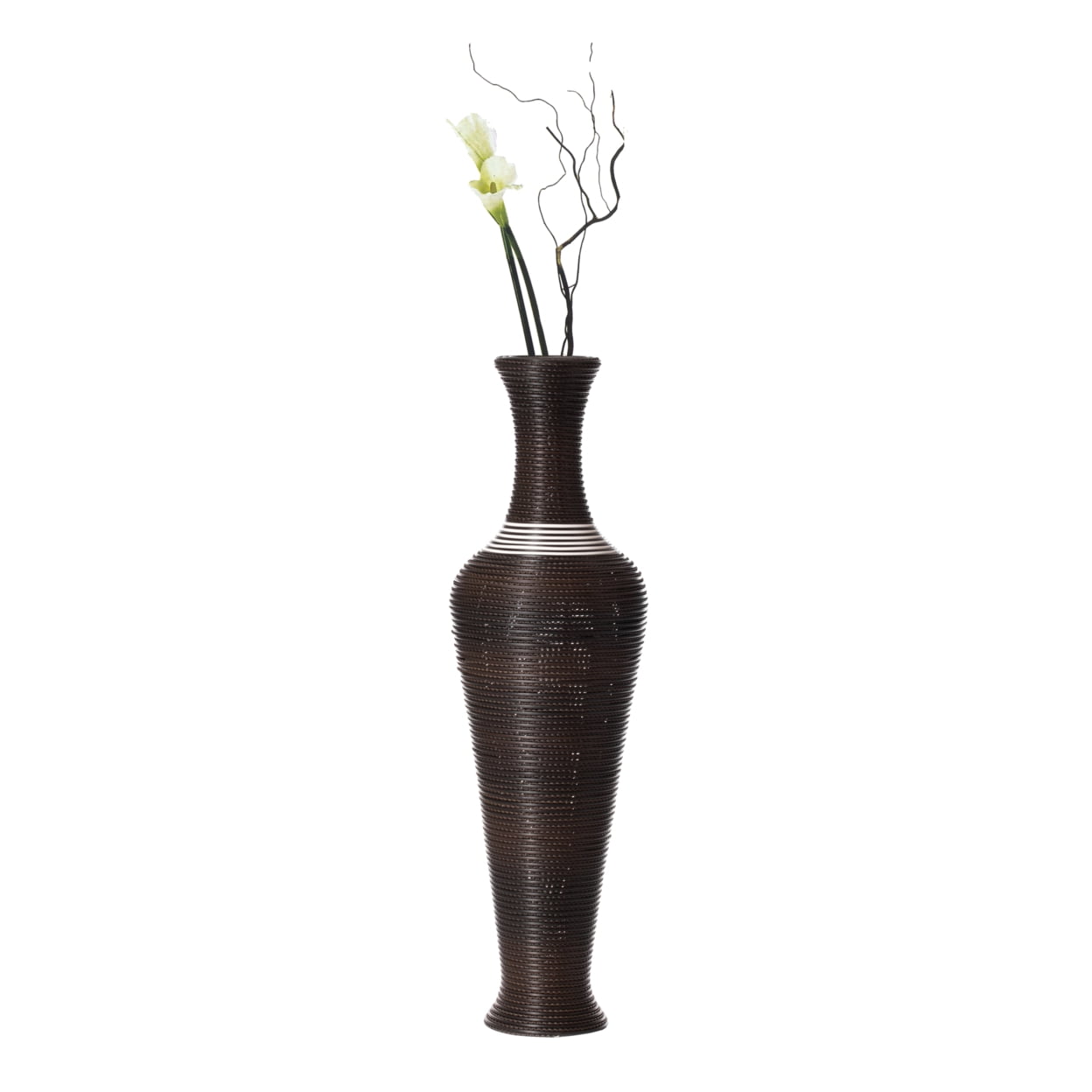 40-Inch Tall Black Decorative Floor Vase, Modern Unique Freestanding ...