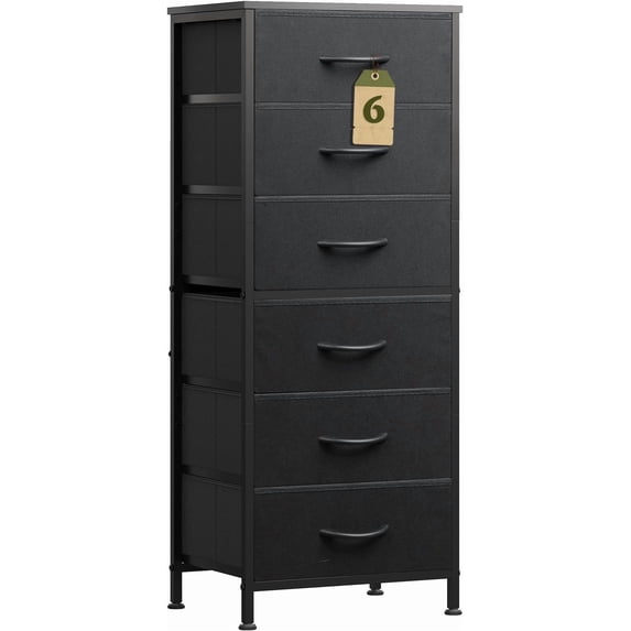 Black Tall Dresser for , 6 Drawer Dressers & Chests of Drawers, Fabric ...