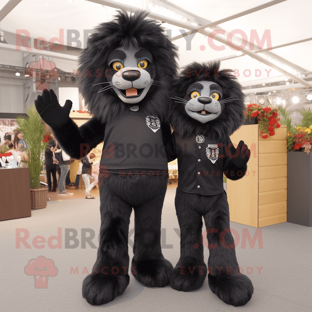 Black Tamer Lion REDBROKOLY mascot costume character dressed with a Mom ...