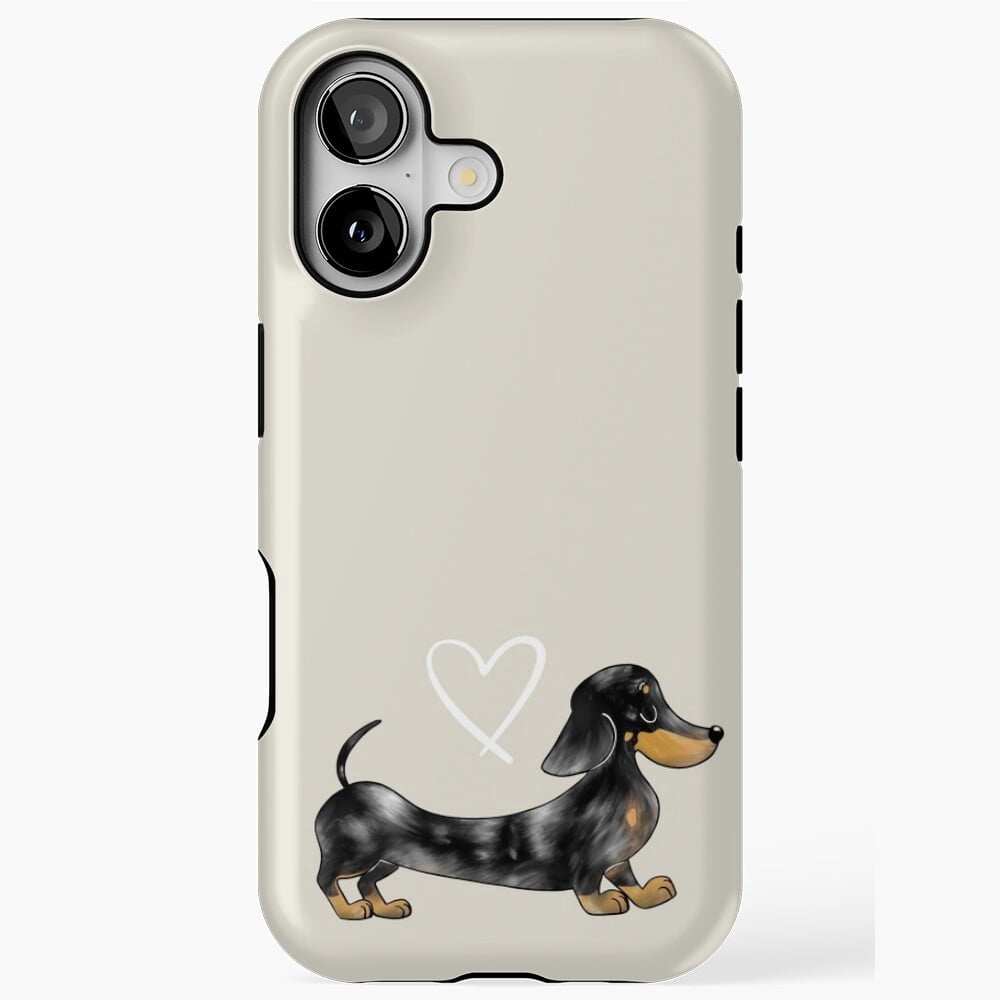 Black Tan Dapple Dachshund Sausage Dog Wiener Puppy Pet Love Floral ...