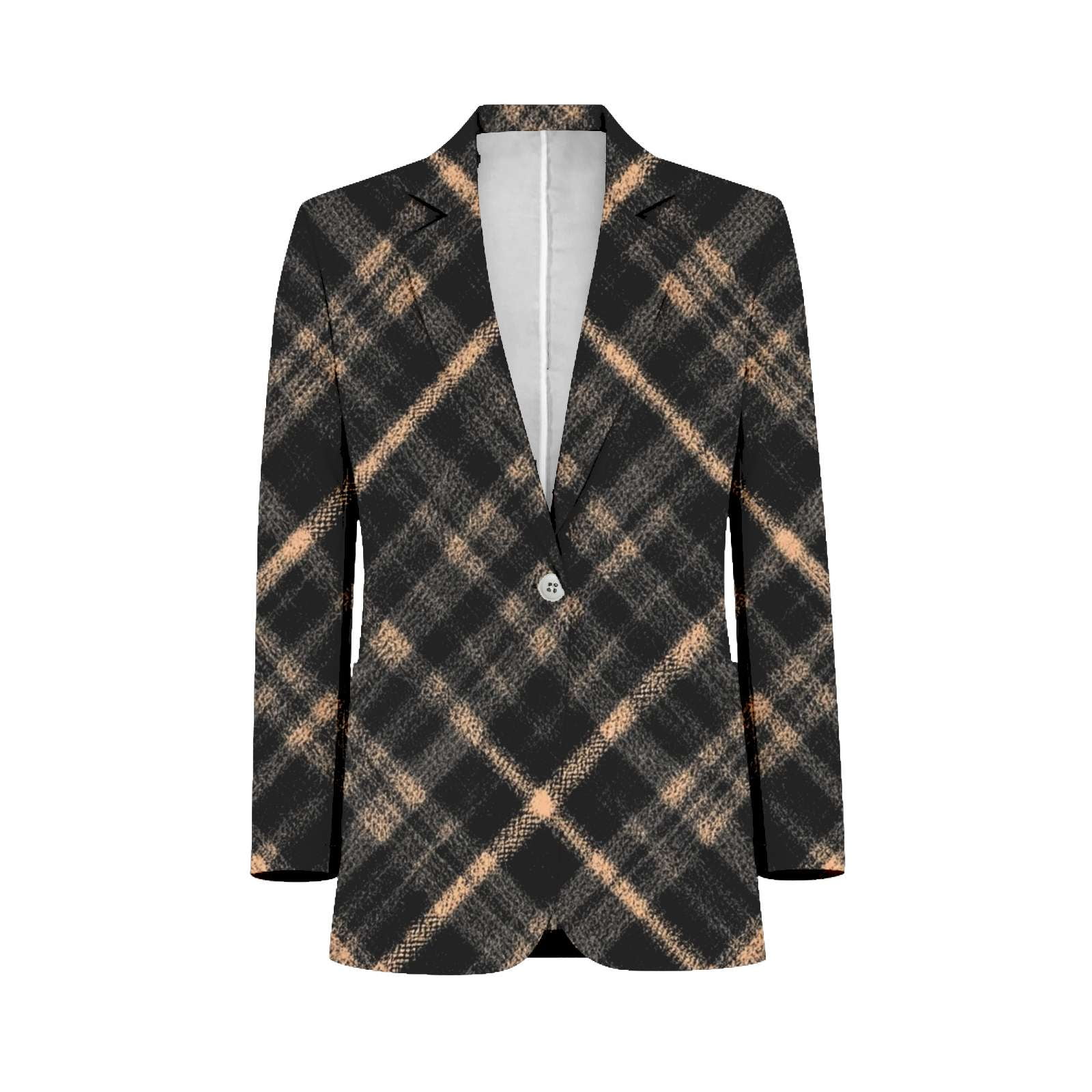 Black Tan Plaid Textile Pattern Customized Men's Suits full man Shawl ...