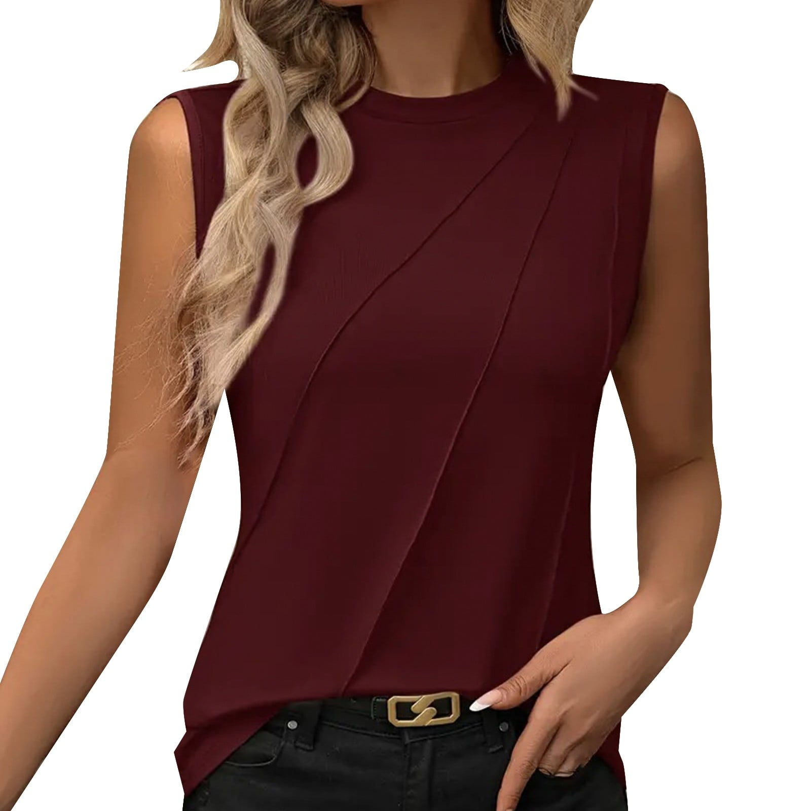 Black Tank Top Woman Women's Casual Fashion Sleeveless Vest Elegant ...