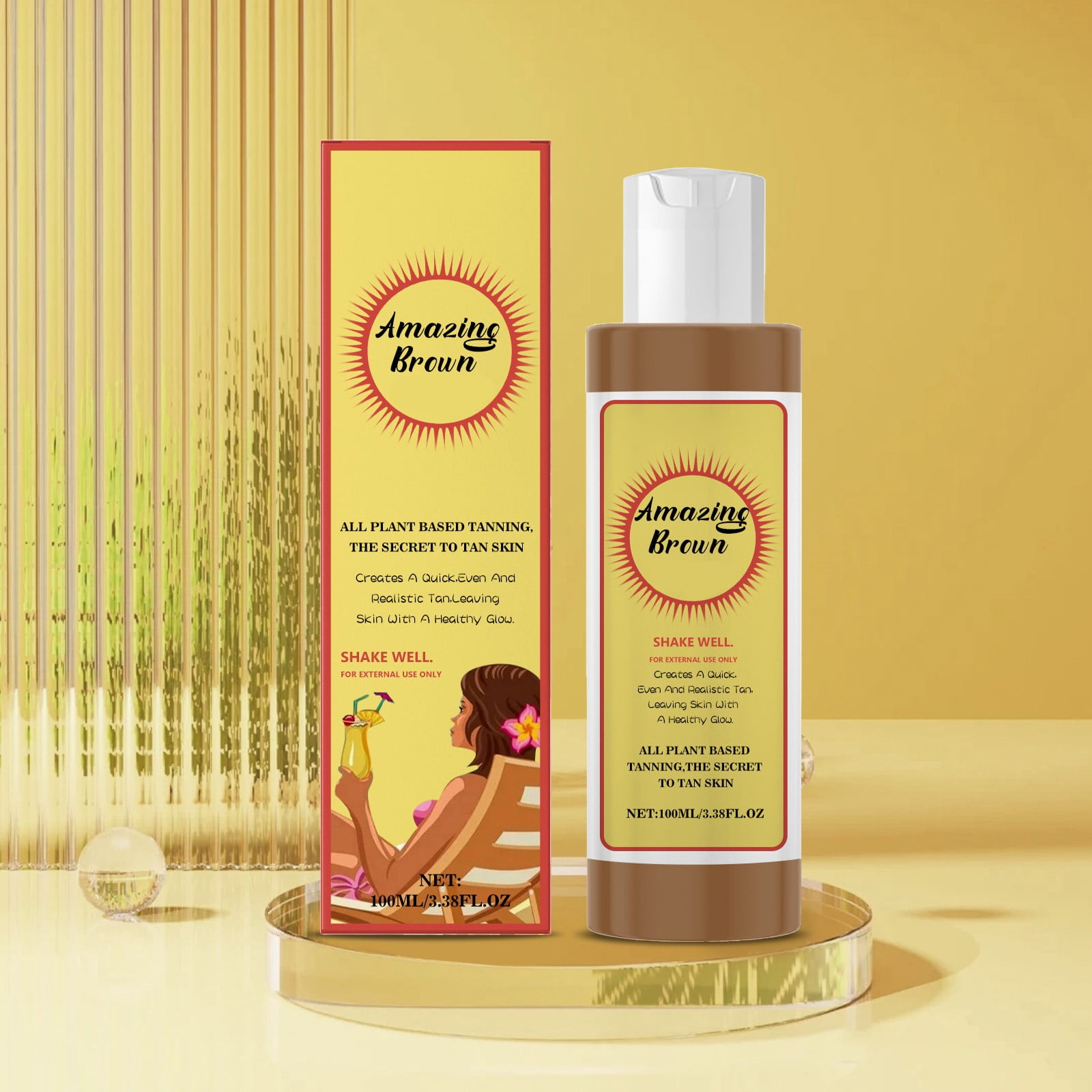 Black Tanning Lotion 100ml - Fast-Acting Indoor/Outdoor Sunless Self ...