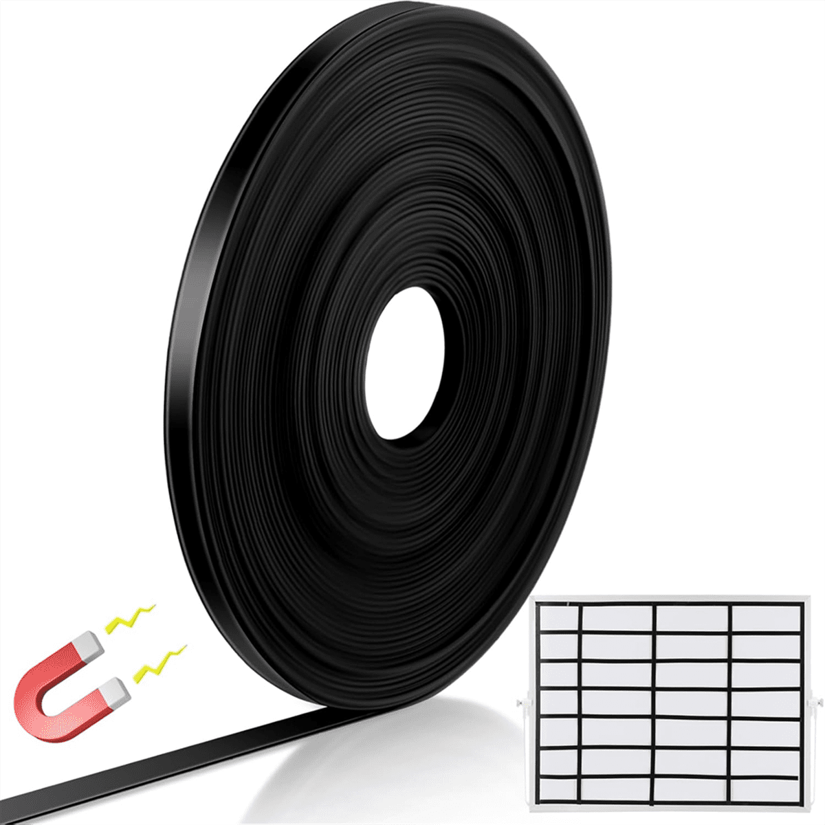 Black Tape Roll Strips, Magnetic Board Dividers Magnetic Marker Lines ...