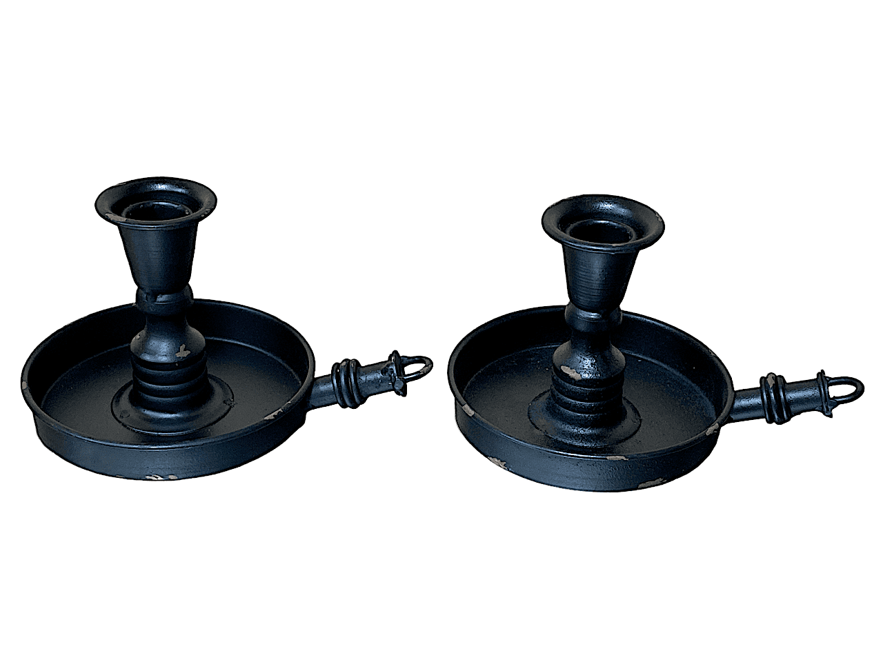 Black Taper Candle Holder Base Set of 2 W Handle For Pillar ...