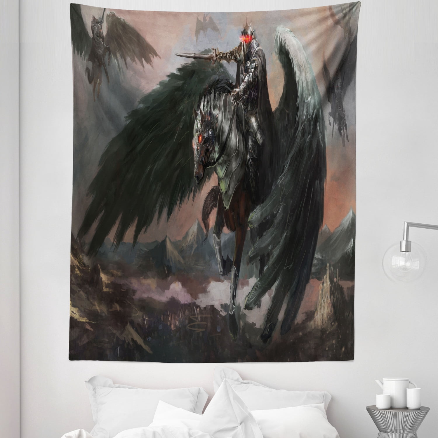 Black Tapestry, Pegasus King Leading in the Dark Ages Imaginary Magic ...