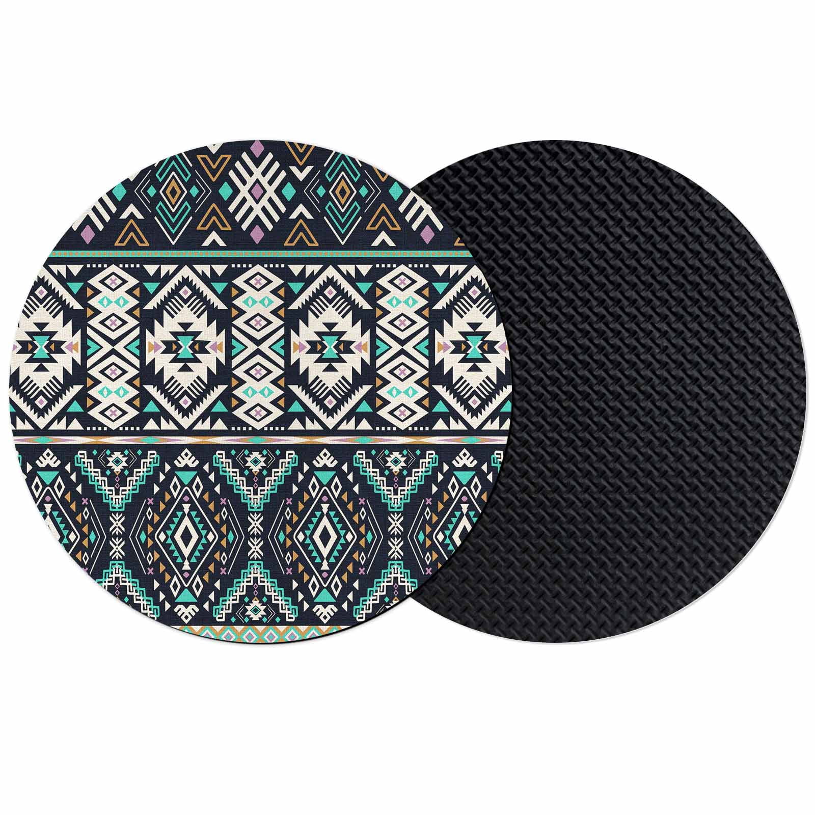 Black Teal Purple Southwestern Coasters Set of 2, Modern Geometric ...