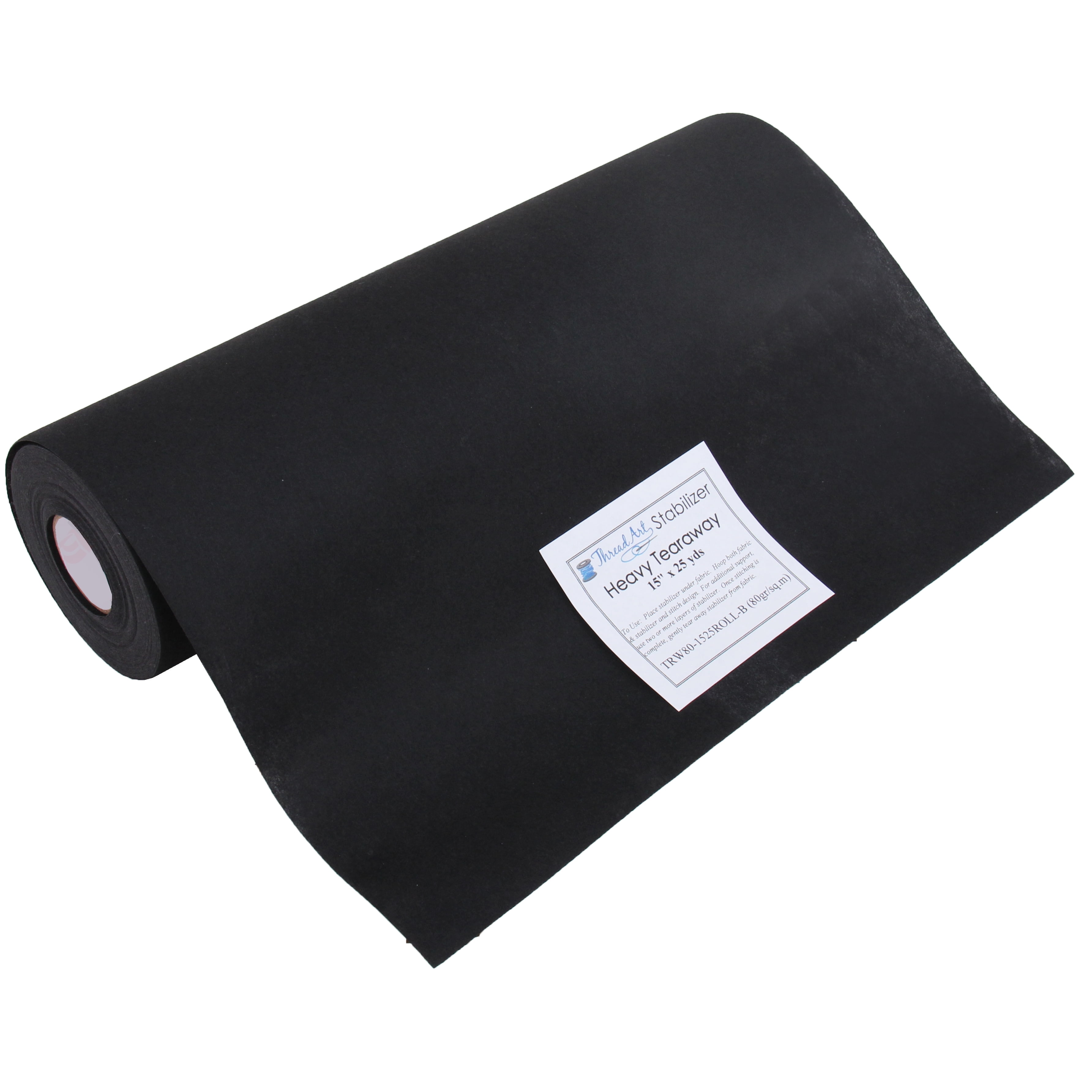 Black Tearaway Embroidery Stabilizer by | Heavy Weight 2.8 oz | 15" x ...