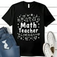 Black Tee Shirt with White 'Math Teacher' Graphic & Heart Design for ...