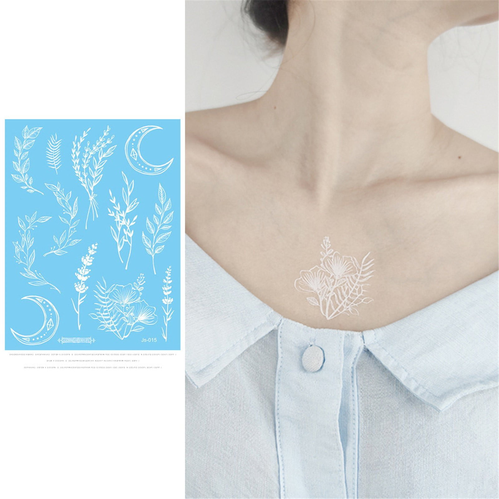 Black Temporary For Women Girls Lace Stickers Neck Flower Butterfly ...