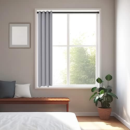 Black Tension Curtain Rod 28 to 48 Inch Spring Rod No Drilling ...