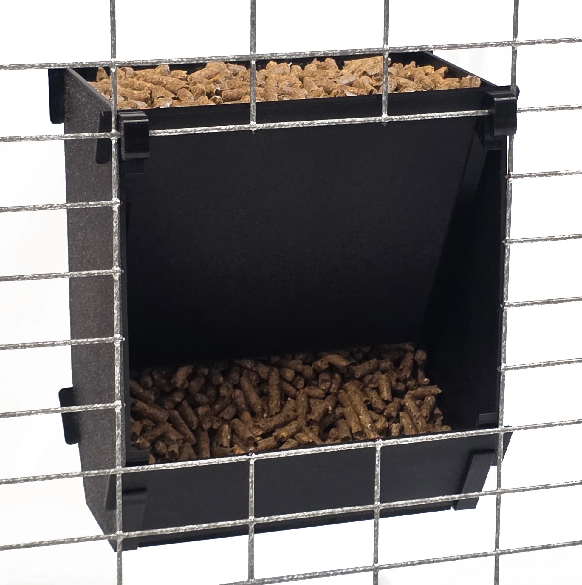 Black Texas USA Made 6-Inch Cage Hanging Rabbit Feeder with ID Tag for ...
