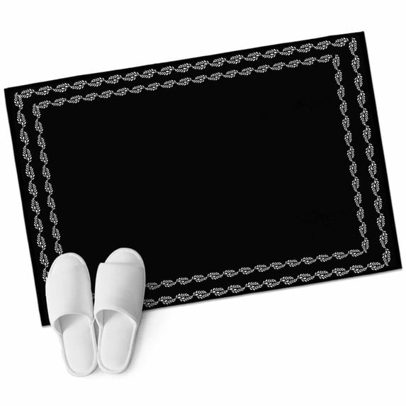 Black Textured Bathroom Rug Washable 2x3 Entryway Rug Non Slip ...