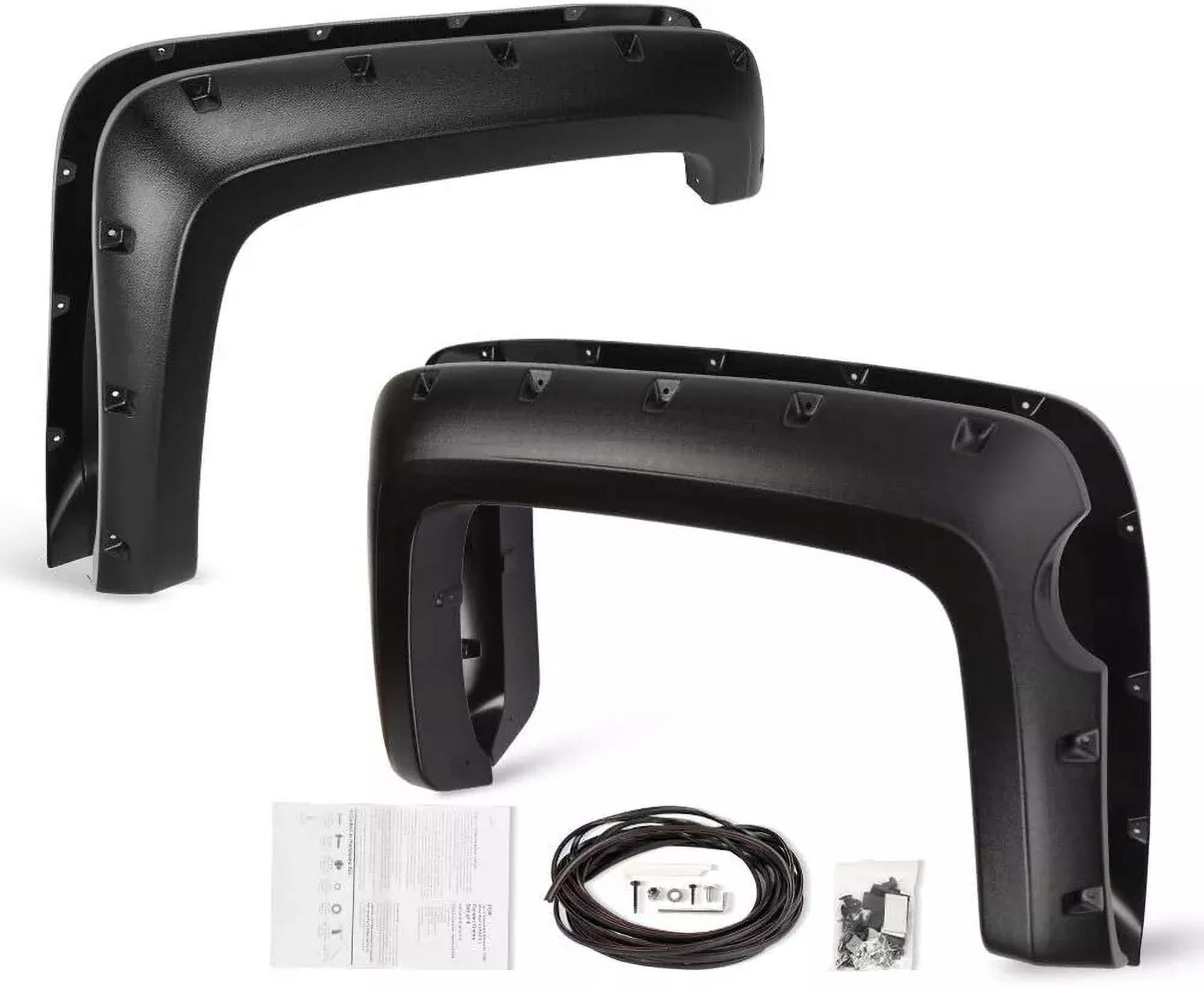 Black Textured Fender Flares For 2014-2018 Silverado 2500HD 3500HD 5.8 ...