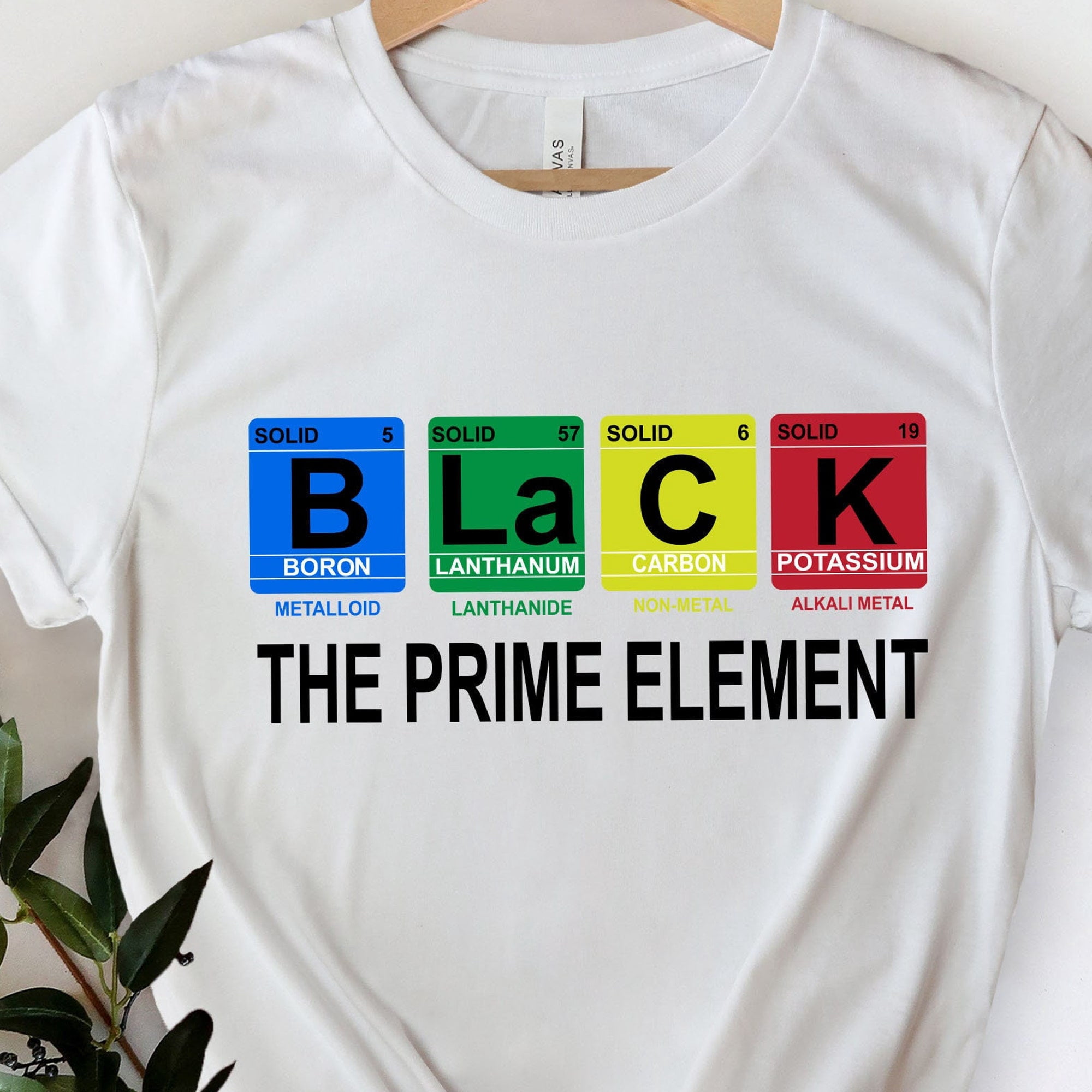 Black The Prime Element T-Shirt - Colorful Periodic Table Design for ...
