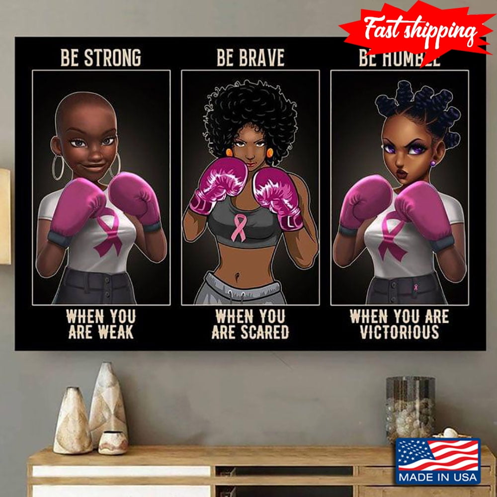 Black Theme Black Female Boxers With Awareness Ribbons Be Strong When ...