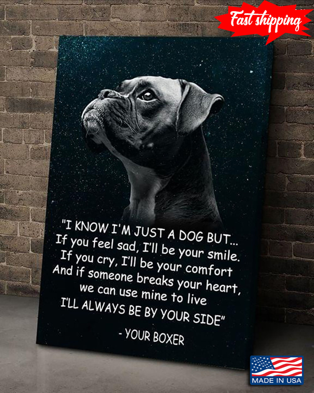 Black Theme Boxer Dog I Know I’m Just A Dog But... If You Feel Sad, I ...