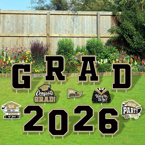 Black Themed 2026 Graduation Decorations class of 2026 Set - Congrats ...