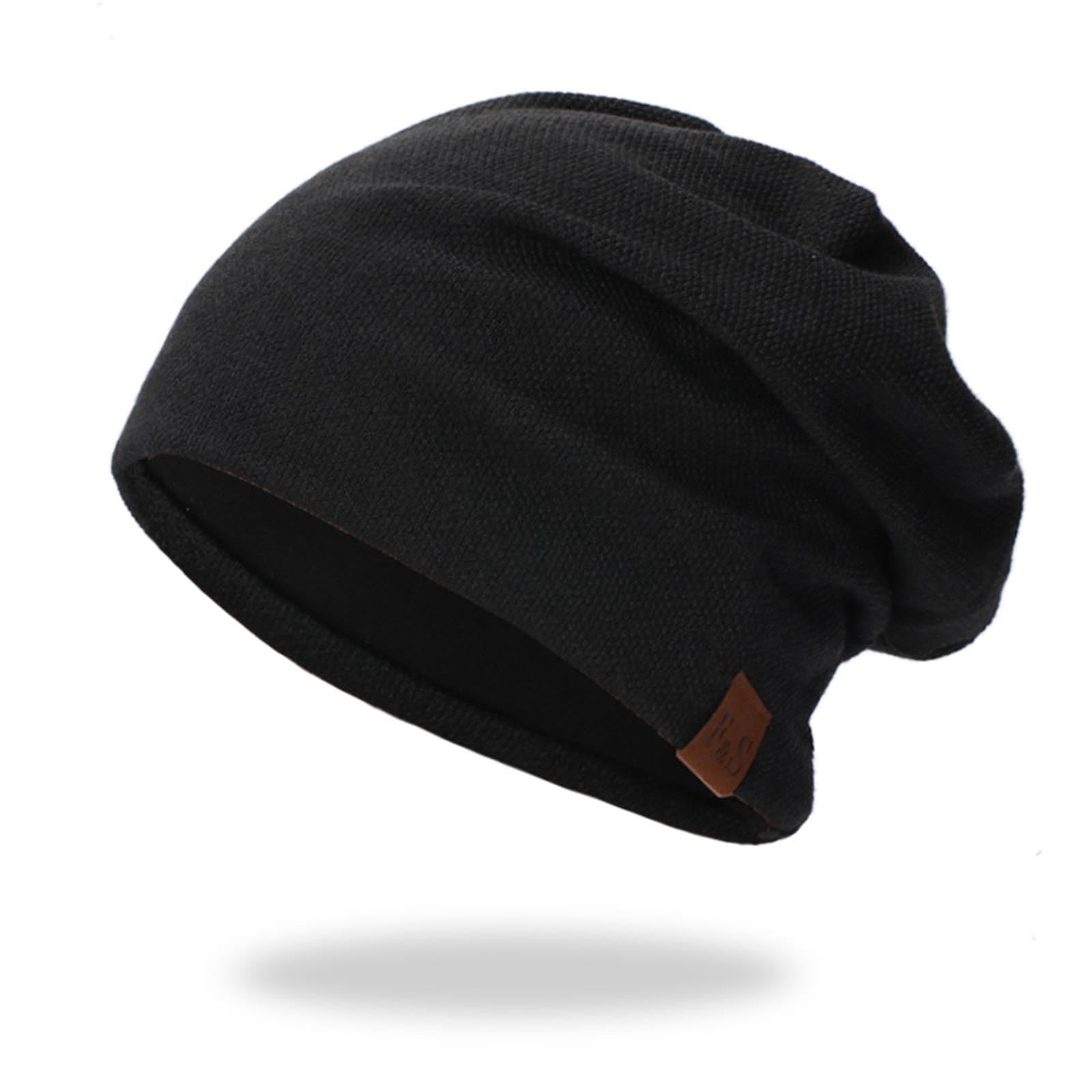 Black Thermal Insulated Beanie With Soft Velvet Finish And Adjustable ...