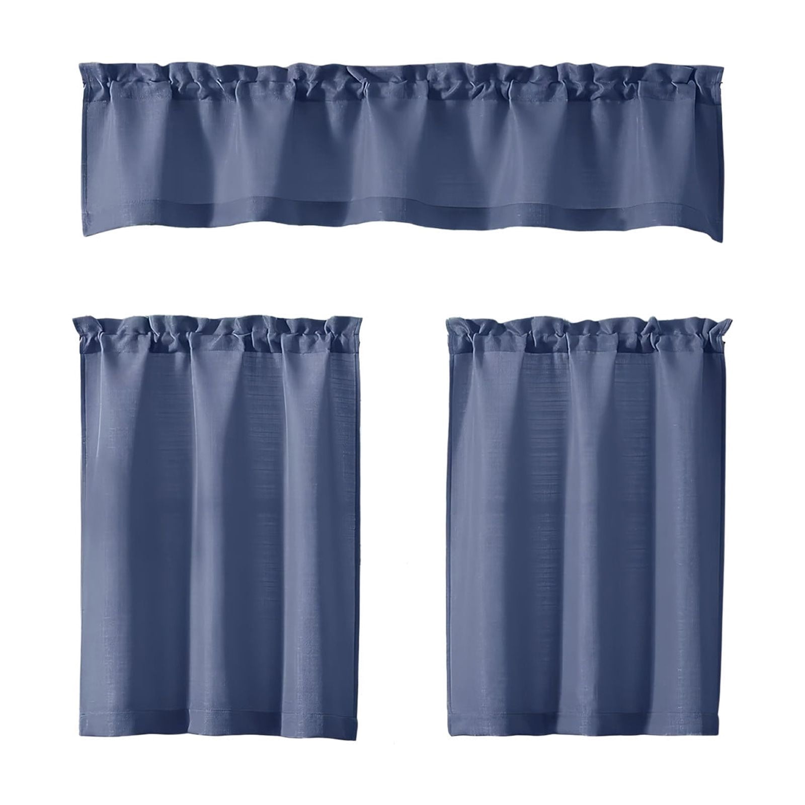 Black Thermal Insulated Curtains 3 Piece Set - 36x75 Inch Single Panel ...