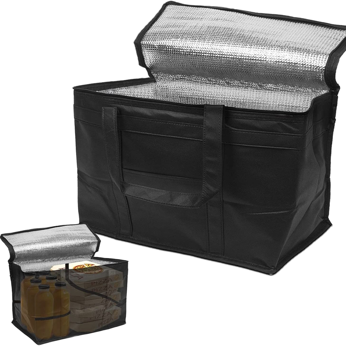 Black Thermal Pizza Bag 23x14.5x15 Thick Insulated Food Deli - Walmart.com