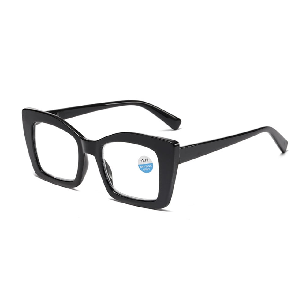 Black Thick Oversize Square Reading Glasses 4.00 for Women and Men ...
