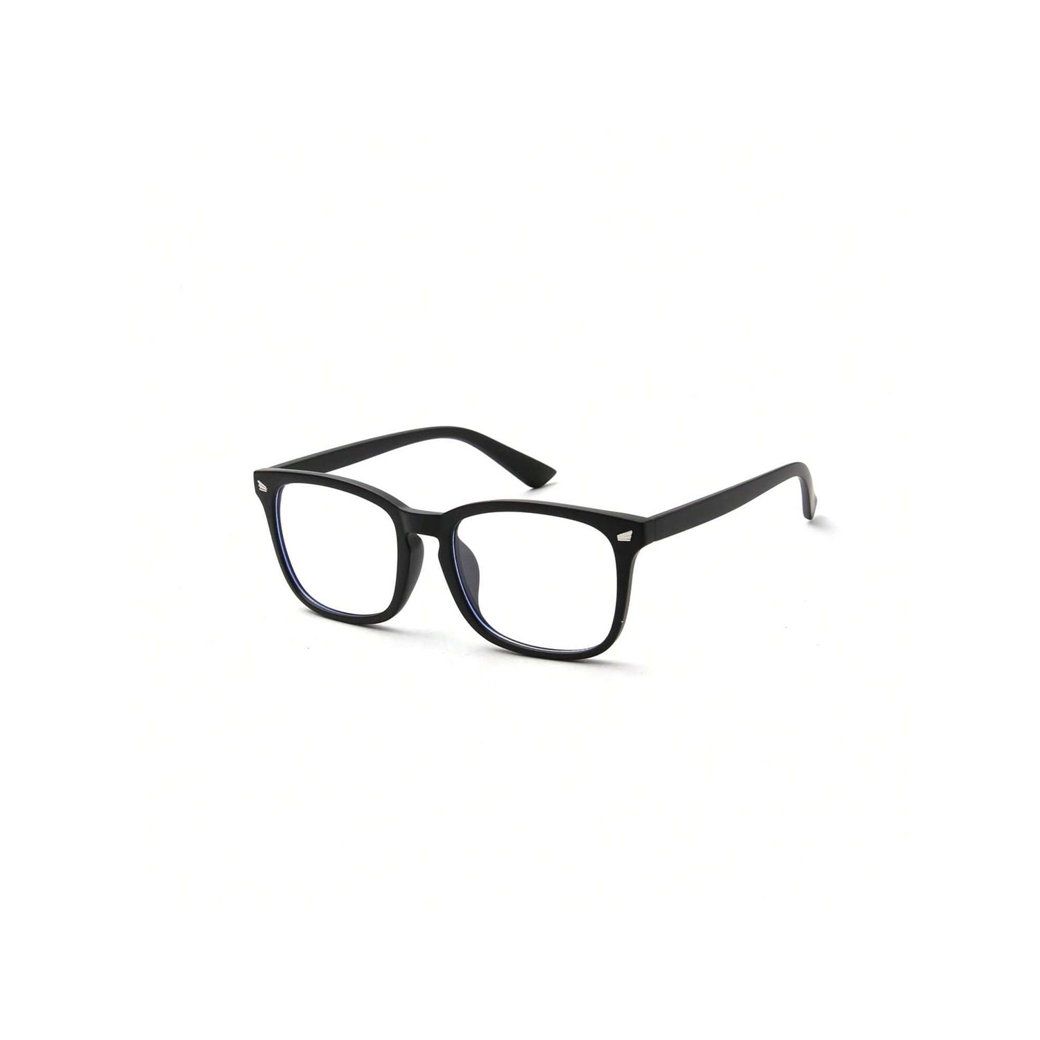 Black Thin Frame Square Eyeglasses - Clear Lens Daily Office & Casual ...
