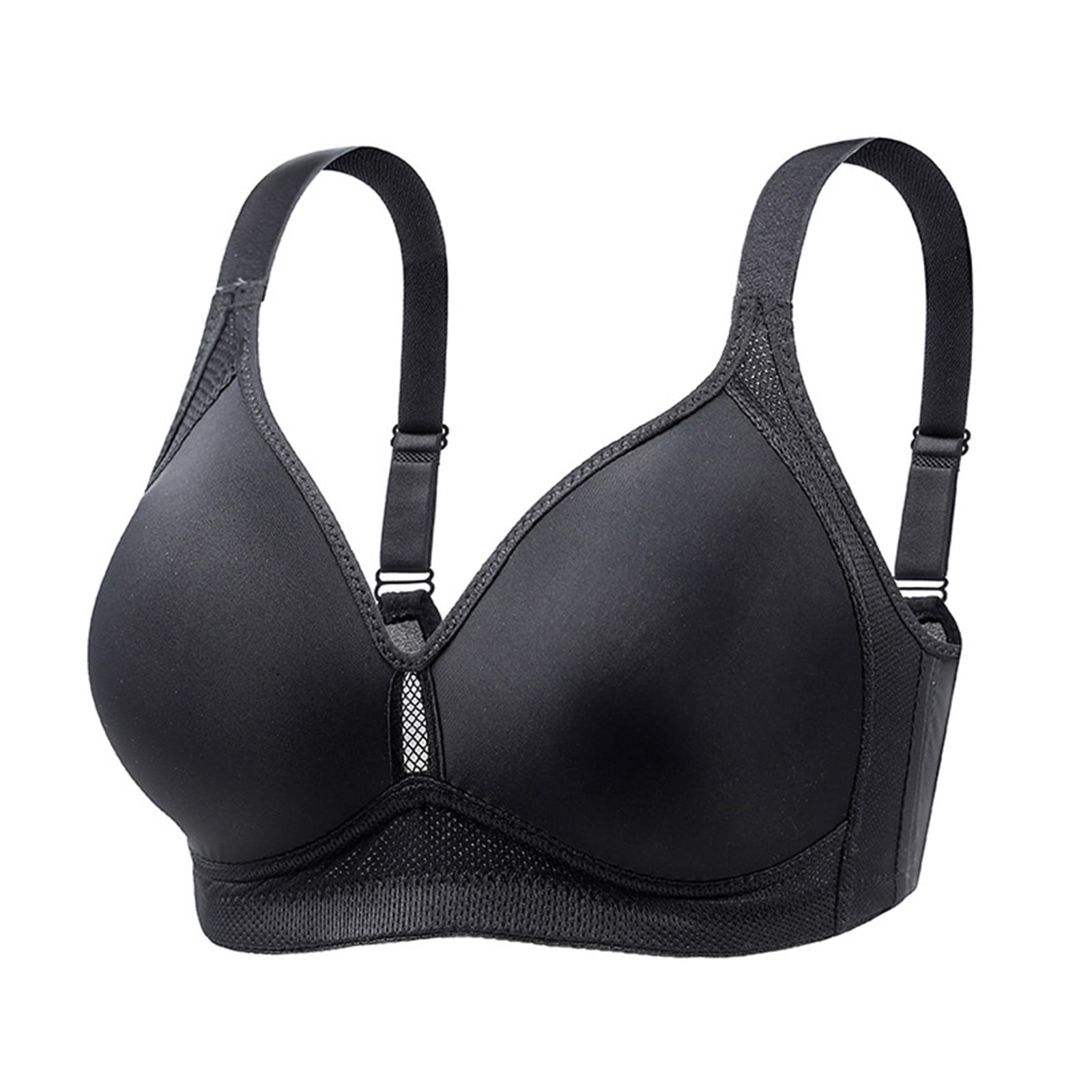 Black Thin Seamless No Underwire Bralettes for Women Spandex ...